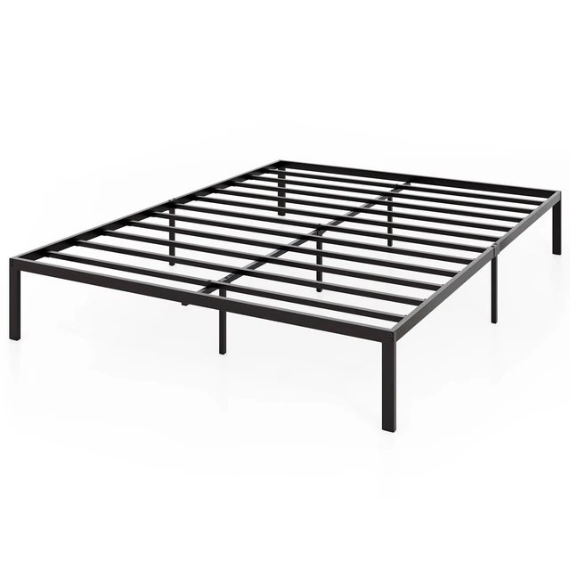HEAVY DUTY SUPPORT Slats Mattress Foundation King Size Metal Bed Frame ...