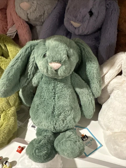 NEW JELLYCAT BASHFUL IVY BUNNY Soft Plush Toy Green Holiday Edition ...