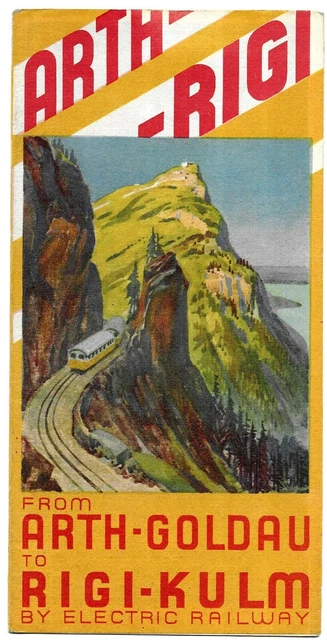 VINTAGE ELECTRIC RAILWAY Brochure Arth Goldau To Rigi Kulm Map ...