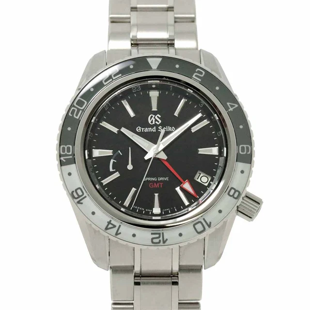 GRAND SEIKO SPRING Drive SBGE277 Date GMT Black Dial Mens Watch ...