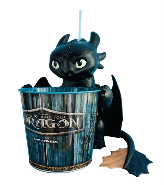 2025 HOW TO Train Your Dragon Movie Black Hiccup Tin Popcorn Bucket ...