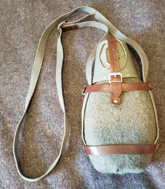 POST WWII WW2 East German Ddr Nva Army Water Bottle Canteen Flask W/Cup ...