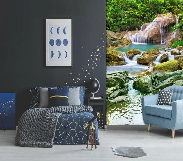 3D WATERFALL STONE Lake 20231NA Wallpaper Wall Murals Removable ...