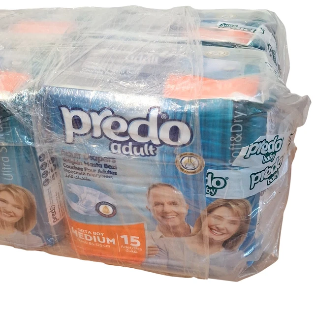 PREDO ADULT DIAPERS Medium 60 Pack Incontinence Aids Disposable £9.99 ...