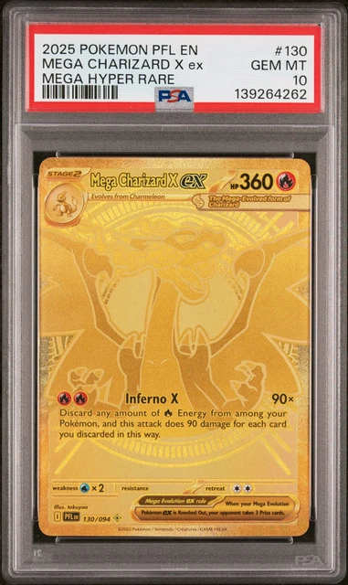 2025 POKEMON PFL En-Phantasmal Flames Mega Hyper Rare Mega Charizard X ...