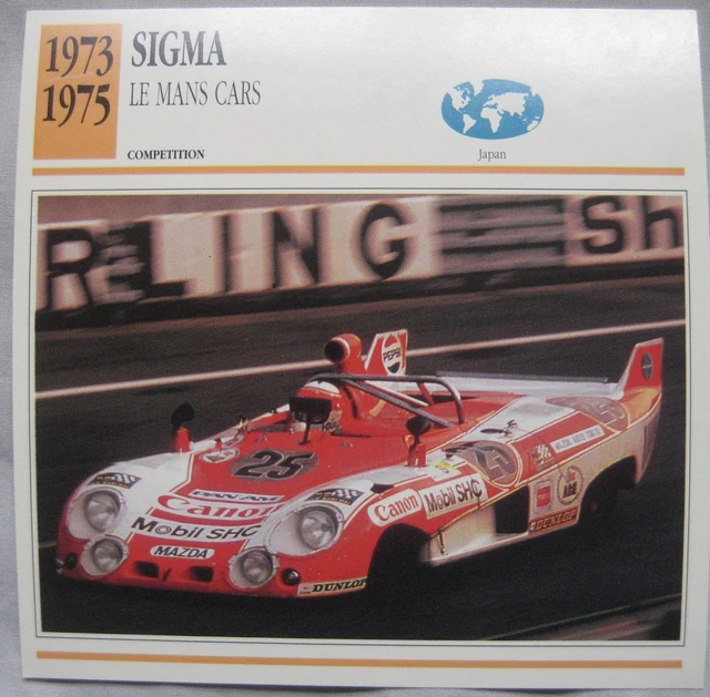SIGMA LE MANS Cars Collectors Classic Car Card £3.75 - PicClick UK