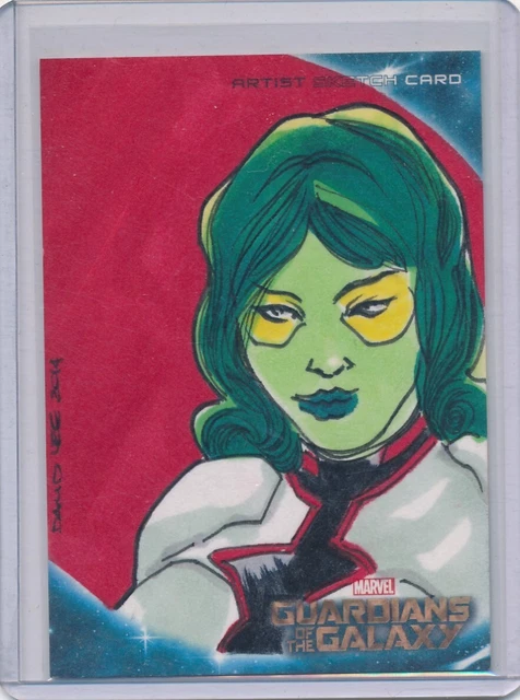 2014 MARVEL GUARDIANS of the Galaxy Sketch Card Gamora par David Lee ...