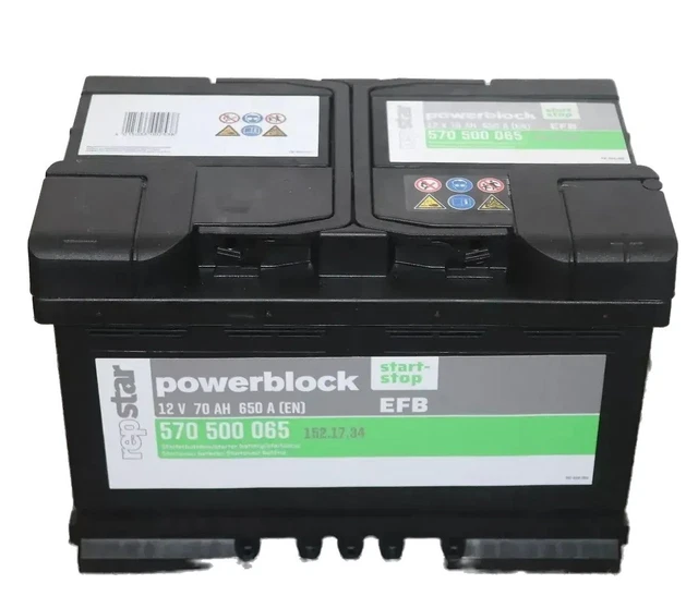 REPSTAR STARTERBATTERIE POWERBLOCK Ultra EFB 12 Volt 70 AH 650a EUR 149 ...