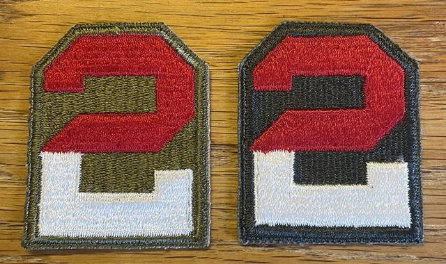 ORIGINAL WWII/1950'S/1960’S - PAIR of U.S. 2nd ARMY PATCHES - OD & AG £ ...
