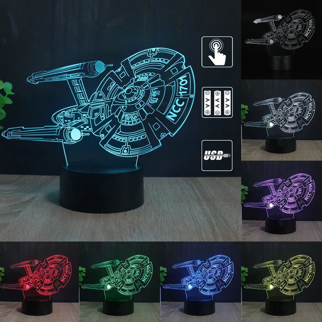 STAR TREK USS Enterprise 3D LED Table Lamp Bedside Lamp Reading Lamp 7 ...