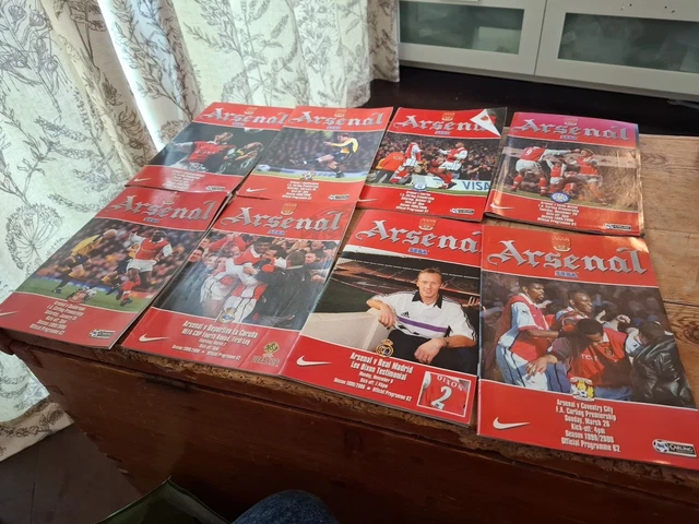 ARSENAL FC FULL Set 1999-2000 Home Game Programmes League & Cups, all ...