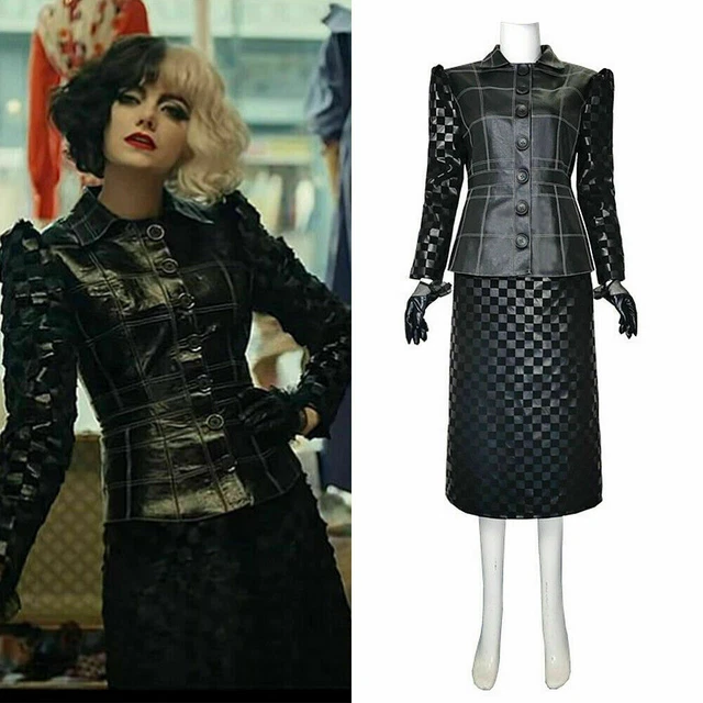 CRUELLA DE VIL Cruella Emma Stone Cosplay Kostüm Halloween Outfit { EUR ...