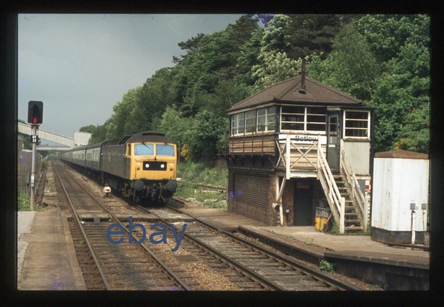 ORIGINAL 35MM SLIDE - View of Botley Signal Box w/ Class 47 c.1980. £3. ...