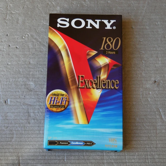 SONY 180 EXCELLENCE HiFi VHS NICAM Video Kassette E-180VHFG Neu und OVP ...