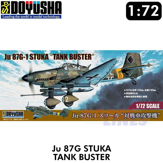 JUNKERS JU 87G-1 Stuka Tank Buster Dive Bomber 1:72 model kit DOYUSHA ...
