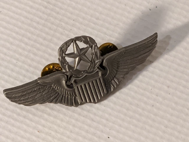 WW2 WWII 3 inch Wing Pin w/ Star Shield Laurel Wreath Master Replica ...