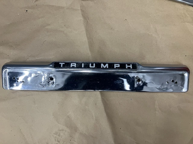TRIUMPH STAG CHROME front bumper Number Plate Holder £20.00 - PicClick UK