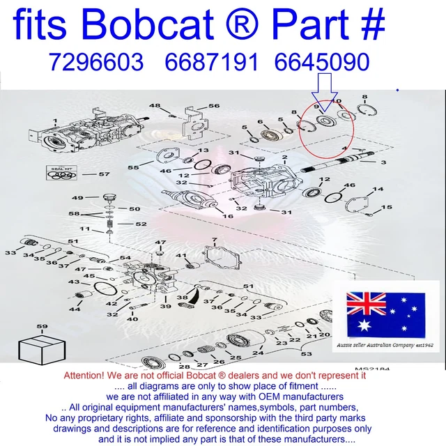 FITS BOBCAT FRONT Hydrostatic Pump Input Shaft Oil Seal 7296603 S150 ...