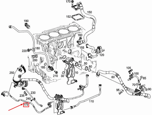 MERCEDES-BENZ GLC X253 Intake Manifold Purge Line A2740189000 NEW ...