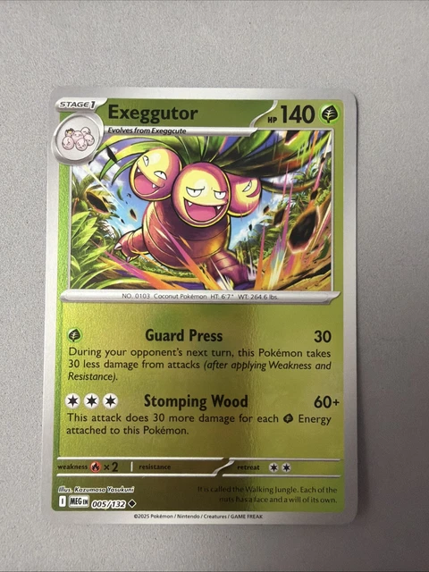 POKEMON TCG * Mega Evolution * 5/132 Exeggutor REVERSE HOLO UNCOMMON ...