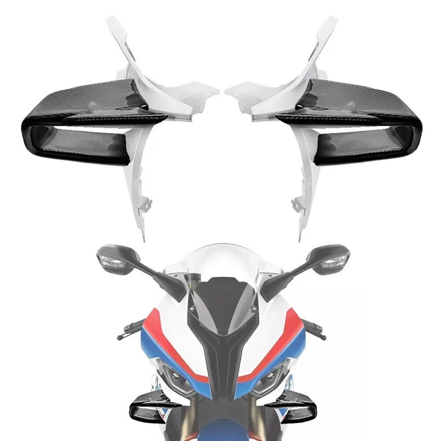 FRONT SPOILER FIXED Wind Winglets Carbon Fiber Fit BMW S1000RR M1000RR ...