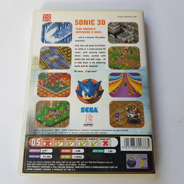 PC GAME XPLOSIV Sonic the Hedgehog 1998 version 3D Flickies Island Sega ...