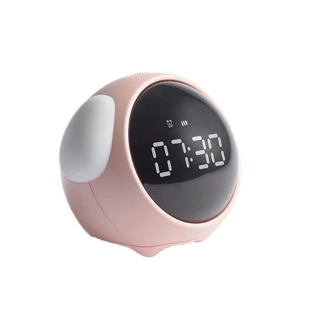 DIGITAL ALARM CLOCK with Curved LED Display and Adjustable Snooze Timer ...