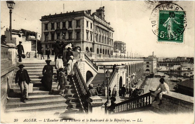 CPA AK ALGERIA ALGER Escalier de la Pecherie - Blvd. de la Republique (1189720) EUR 5,99 ...