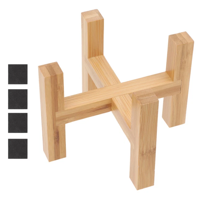 WOODEN FLOOR FOUR Legged Flower Stand Rustic Display Statue Decor Pot ...