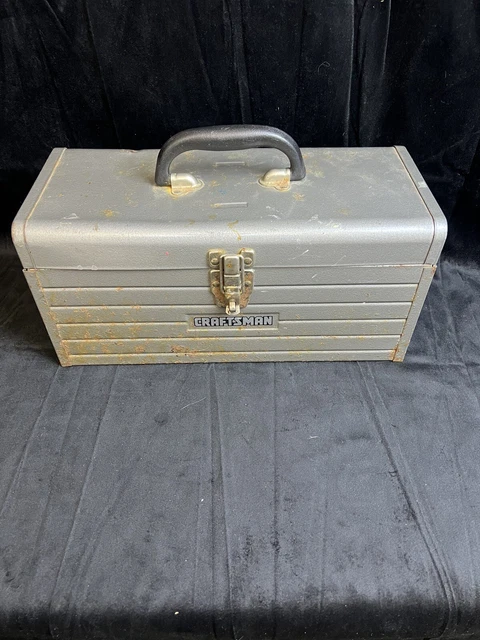 VINTAGE SEARS GRAY Craftsman Metal Tool Box! 16 x 7 x 7.5 $17.99 - PicClick