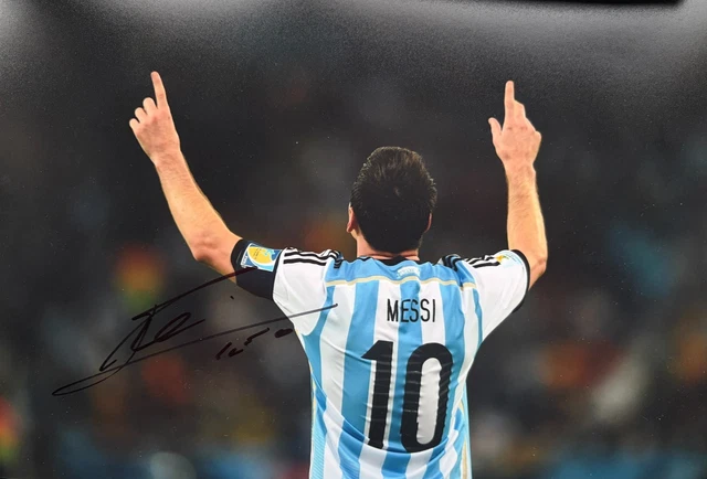 LIONEL LEO MESSI #10 Hand Signed Argentina World Cup Photo Official ...