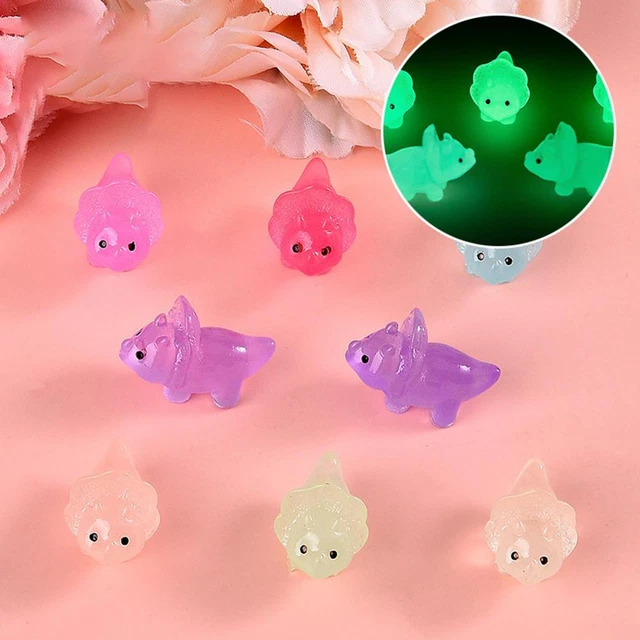 LUMINOUS DINOSAUR MINI Figurines Triceratops and Mos Resin Set цв (п щн ...