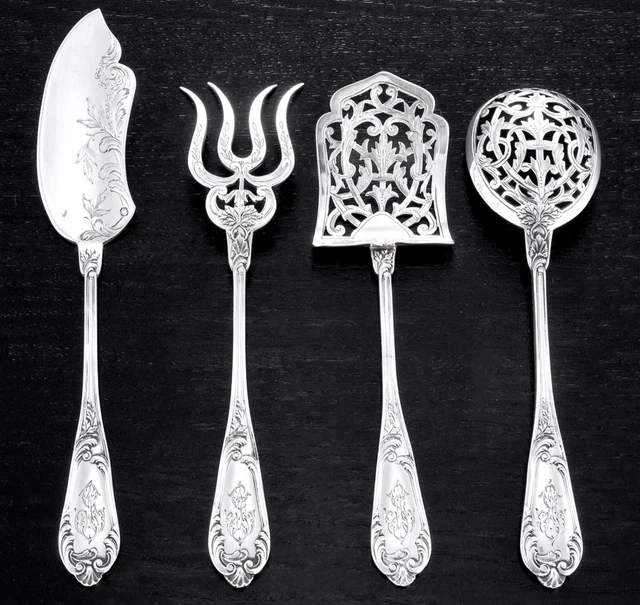 SOUFFLOT : SERVICE à Foie / Gras Hors d'Oeuvre en Argent massif St ...