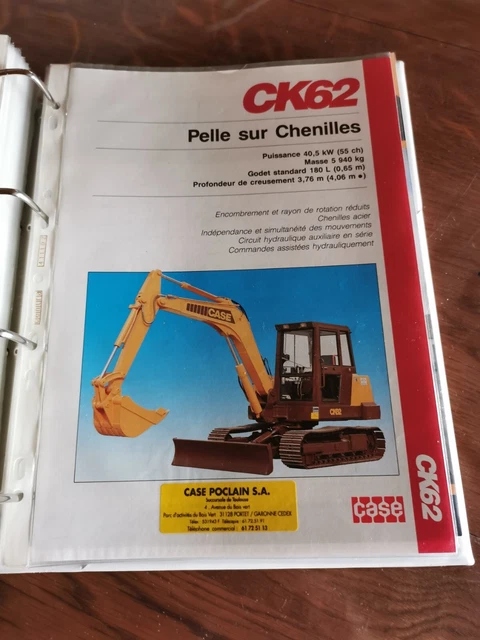 CATALOGUE BROCHURE TRACTEUR Pelle Sur Chenilles Case Poclain Ck 62 EUR ...