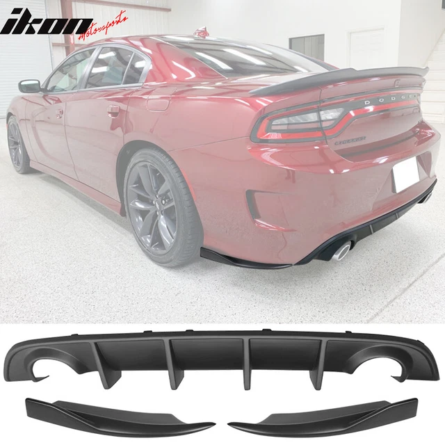 FITS 15-23 DODGE Charger SRT Rear Diffuser Bumper + V2 Style Side ...