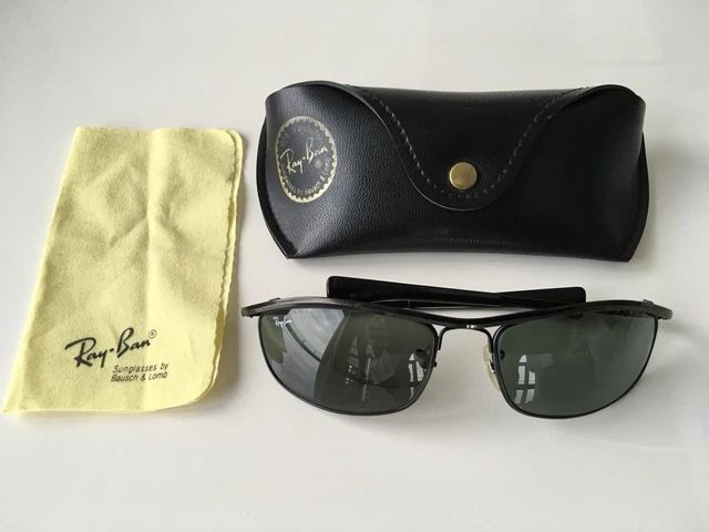 RAY BAN SUNGLASSES W0646 Vintage Olympian Black Wrap Around B&L Lenses ...