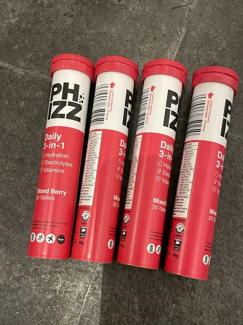 PHIZZ MULTIVITAMINHYDRATIONMIXEDBERRYFLAVOU3IN1TABLETS !! Bundle of 4 ...