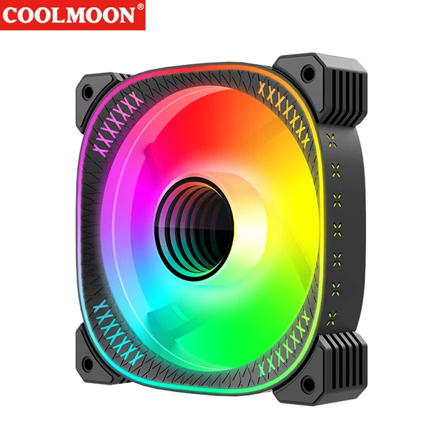PC CASE FAN 120mm Cooling Fan 5V 3Pin ARGB Addressable RGB Fan(Black ...