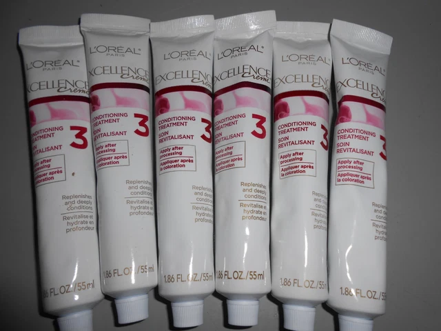 LOREAL PARIS EXCELLENCE Creme Conditioning Treatment 3 55 ml x 10 New ...