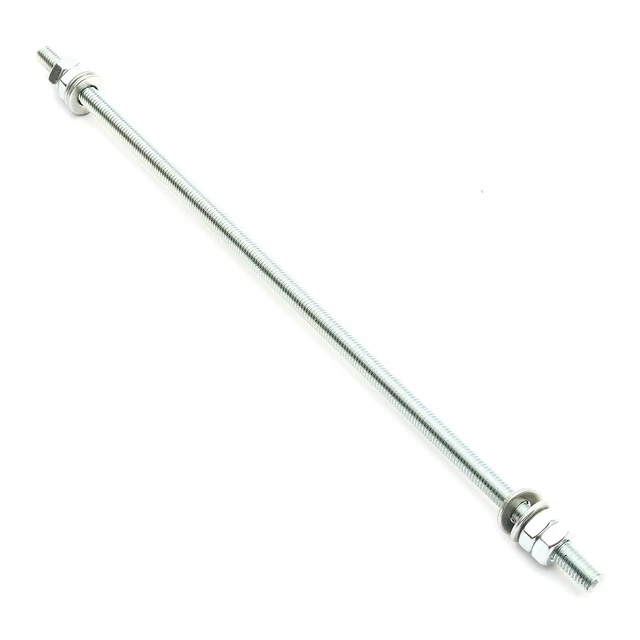 ZINC PLATED STEEL Threaded Rod Bar M8 x 300mm Includes Lock Nuts ...
