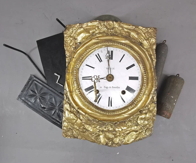 9120054-D FRENCH COMTOISE Wall Clock 19.Jh. Beyle Au Péage-de ...