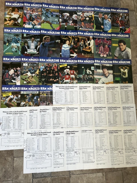 24 X DERBY County Home Programmes 1987/88 & Team sheets £11.12 ...
