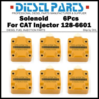 6 FUEL INJECTOR 128-6601 SOLENOID for Caterpillar CAT 3126B 3126E ...