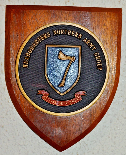 HEADQUARTERS NORTHERN ARMY Group Belgian Detachment wall plaque shield ...