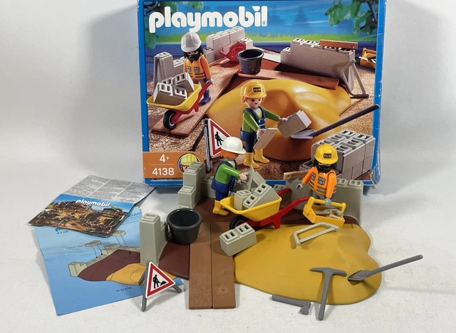 PLAYMOBIL 4138 CONSTRUCTION Building Site Play Set Figures Accessories ...