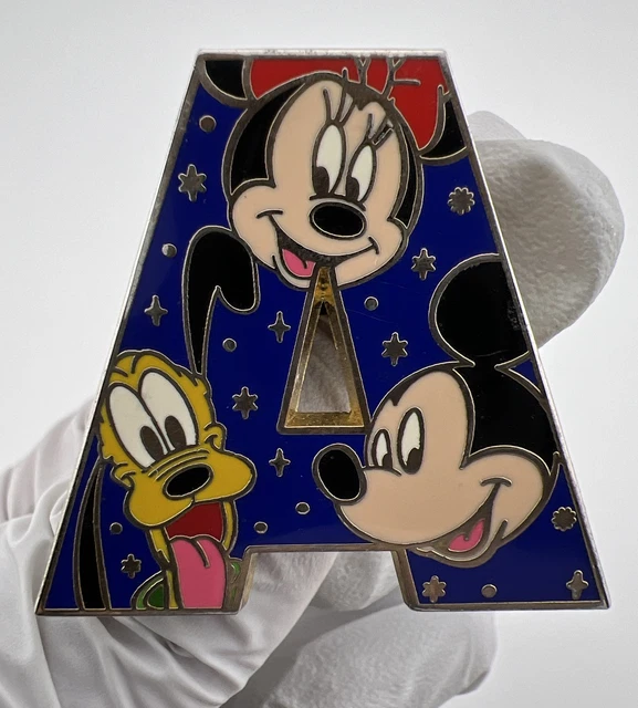 WALT DISNEY WORLD Trading Pin Letter “A”Mickey, Minnie & Pluto. Used ...