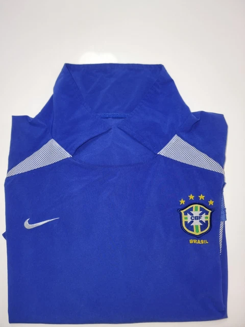 BRAZIL 2002 OFFICIAL Blue Football Kit Retro Medium £19.99 - PicClick UK
