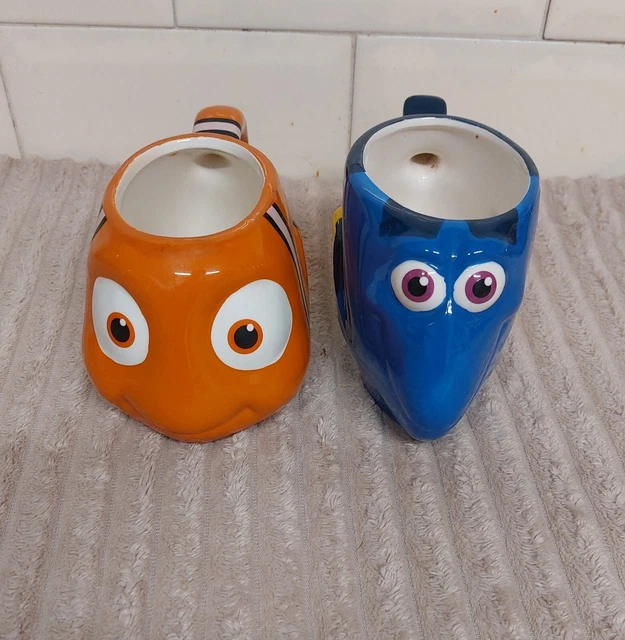 DISNEY STORE PIXAR Finding Nemo & Dory - 3D Character Ceramic Mugs £10. ...
