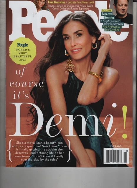 DEMI MOORE WORLD'S Most Beautiful People Magazine May 5 2025 No Label £ ...