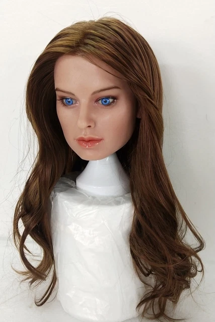 Silicone Sex Doll Head Realistic Full Implanted Hairs Adult Love Toys
